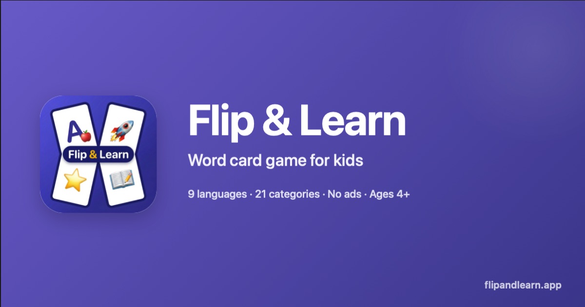 Flip & Learn — 9 Languages · Ages 4+